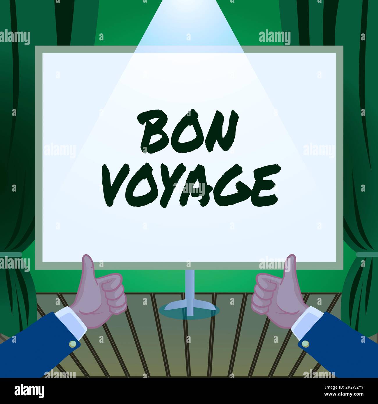 Sign displaying Bon Voyage. Internet Concept used express good wishes ...