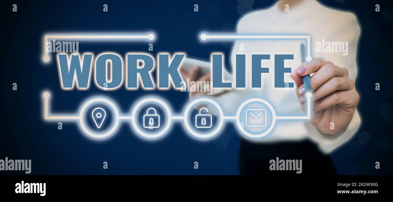 Sign displaying Work Life. Word Written on An everyday task to ern ...