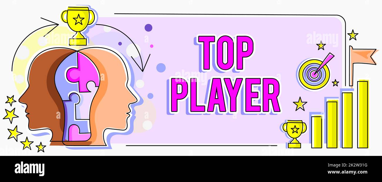 Sign displaying Top Player. Concept meaning being best in sports game ...