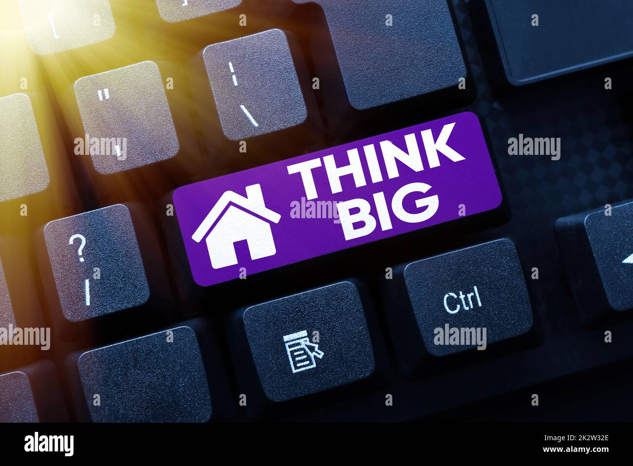 Sign displaying Think Big. Concept meaning To plan for something high ...