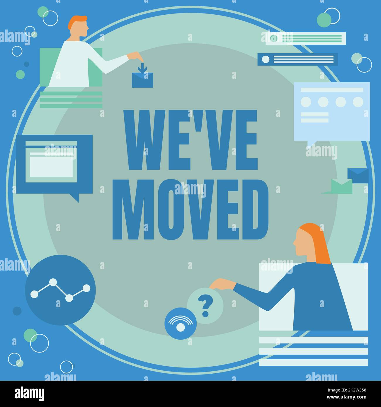 Writing displaying text We Ve Moved. Business concept going to live ...