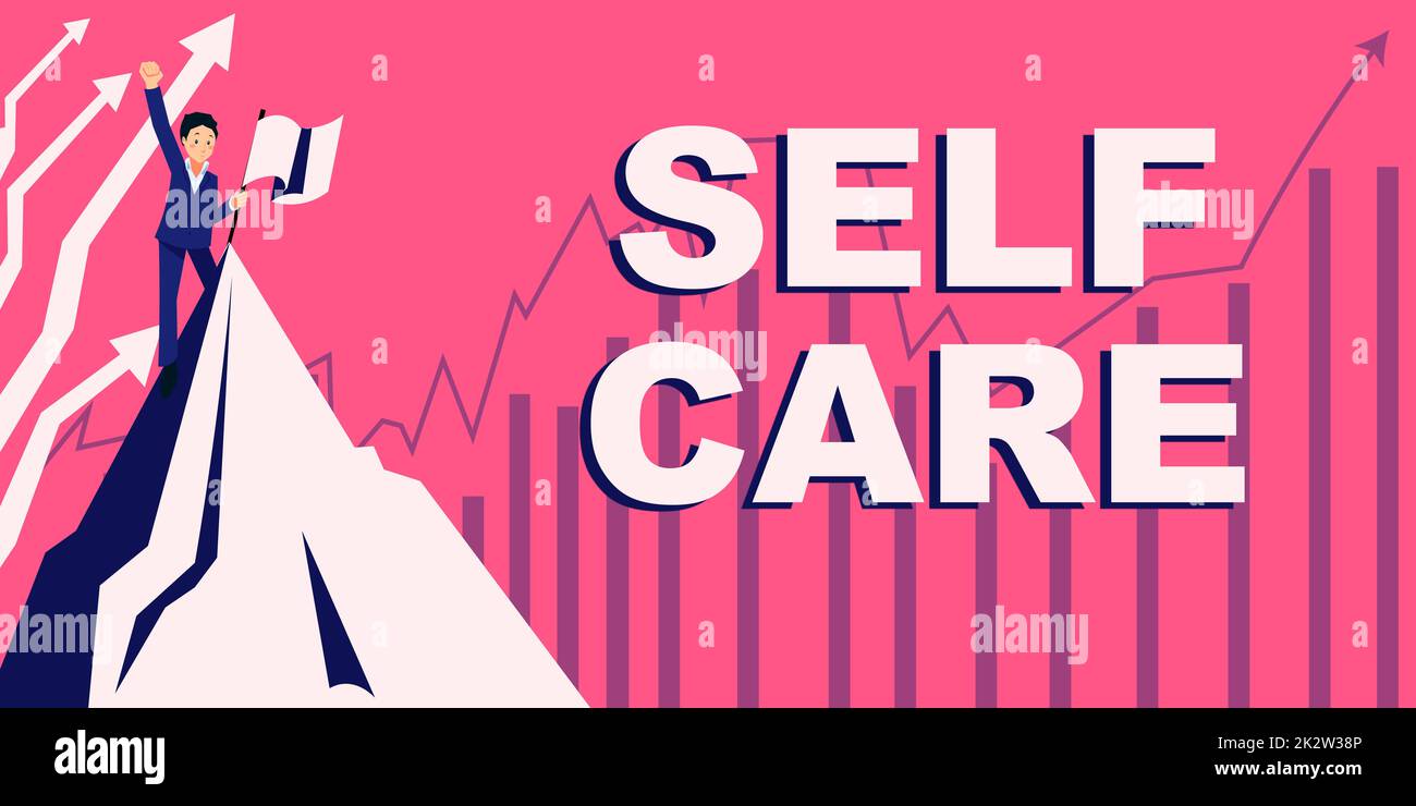 Writing displaying text Self Care. Conceptual photo Give comfort to ...