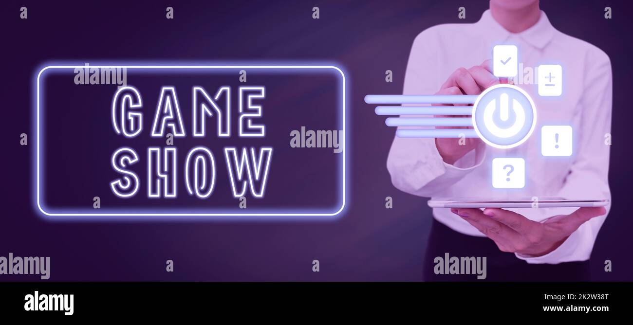 Conceptual caption Game Show. Business approach Program in television ...