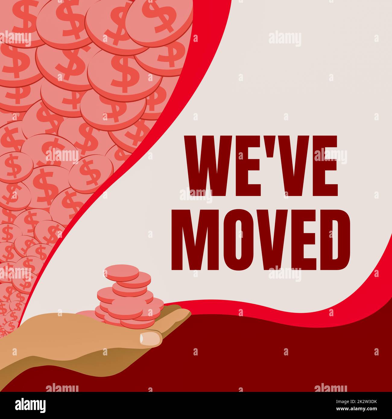 Handwriting text We Ve Moved. Word Written on going to live from place ...