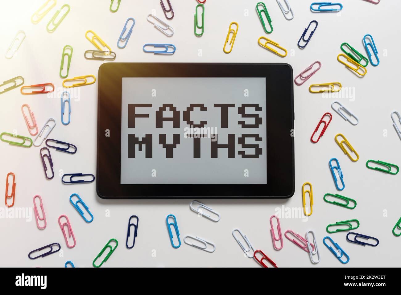 Conceptual caption Facts Myths. Business overview work based on ...