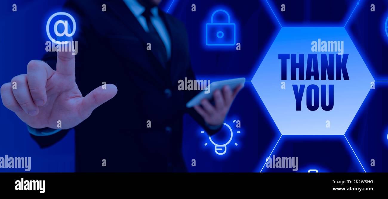 Writing displaying text Thank You. Word Written on replaying on ...