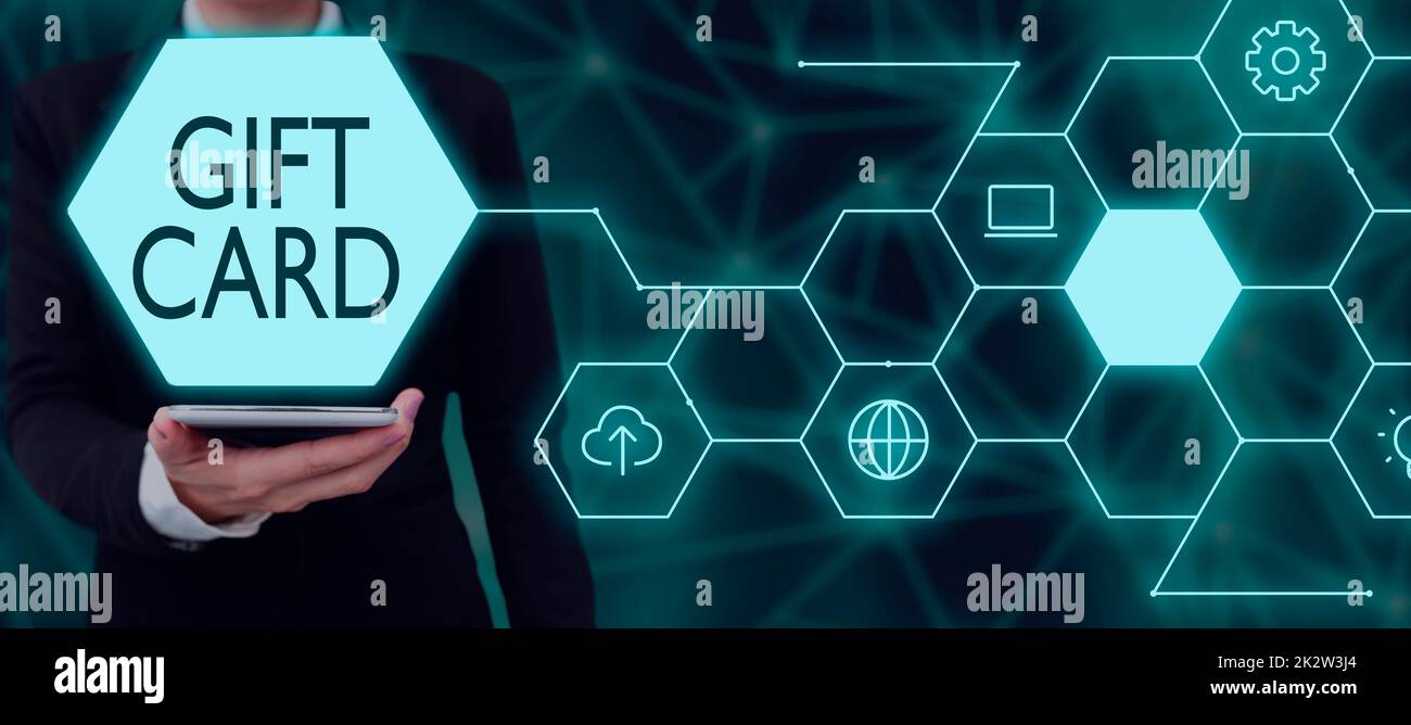 Handwriting text Gift Card. Internet Concept A present usually made of ...