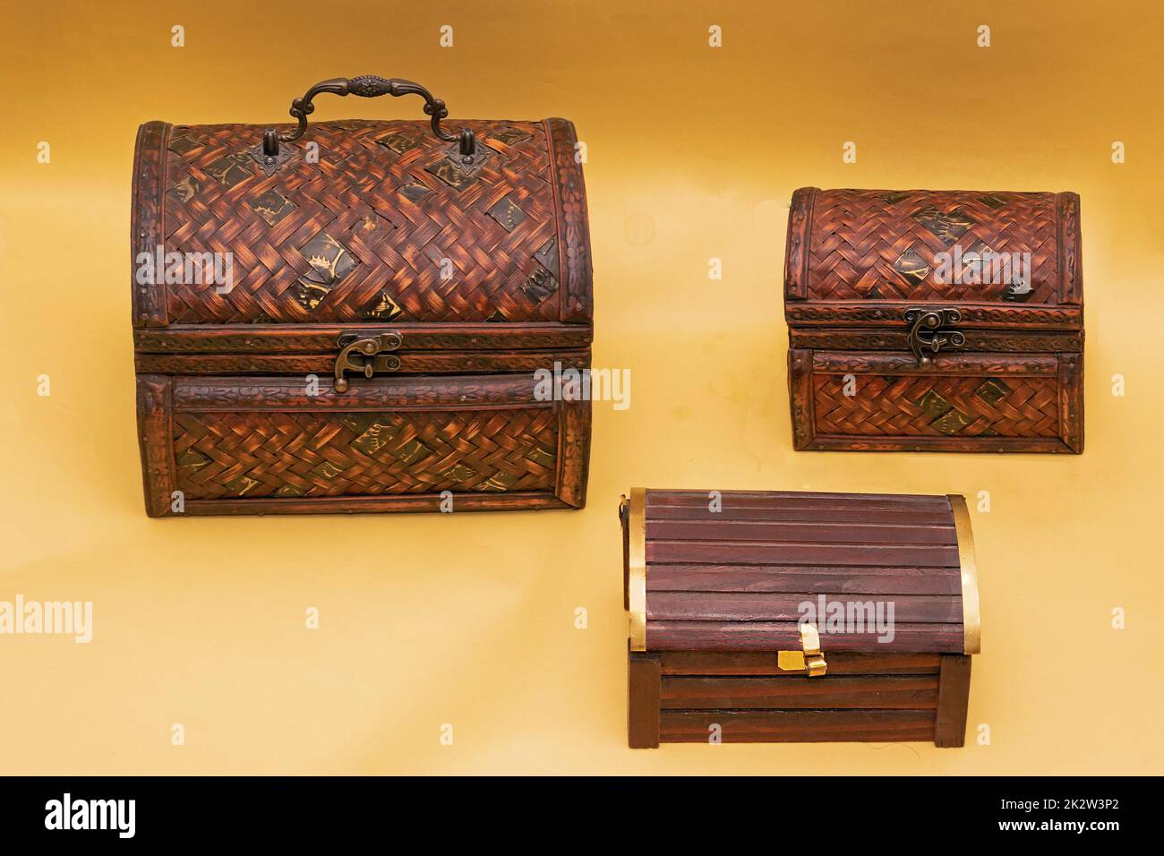 Vintage decorative wooden crates Stock Photo - Alamy