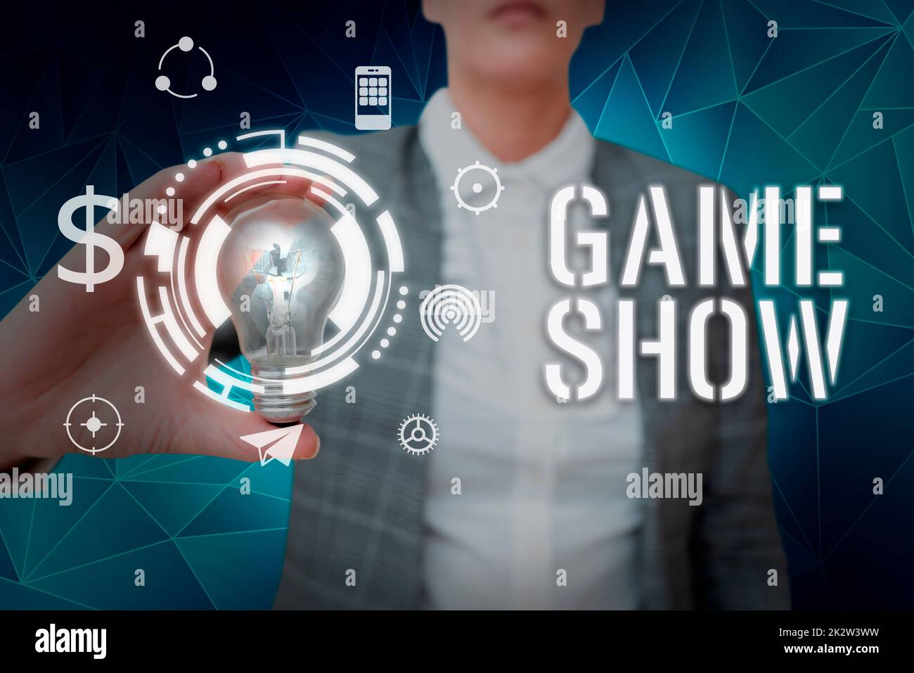 Text caption presenting Game Show. Business concept Program in ...