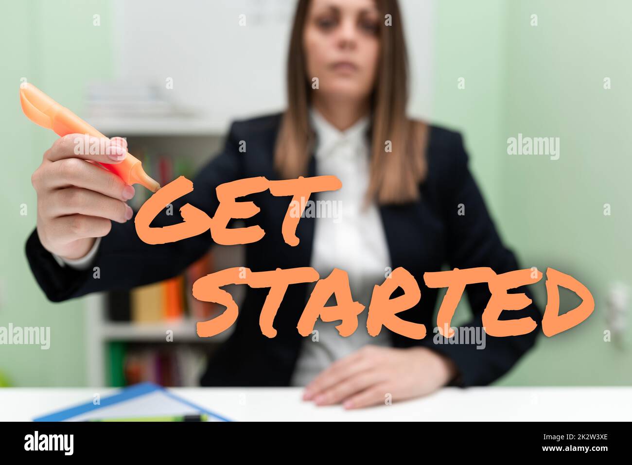 Handwriting text Get Started. Conceptual photo asking someone to begin task endeavour or process ...