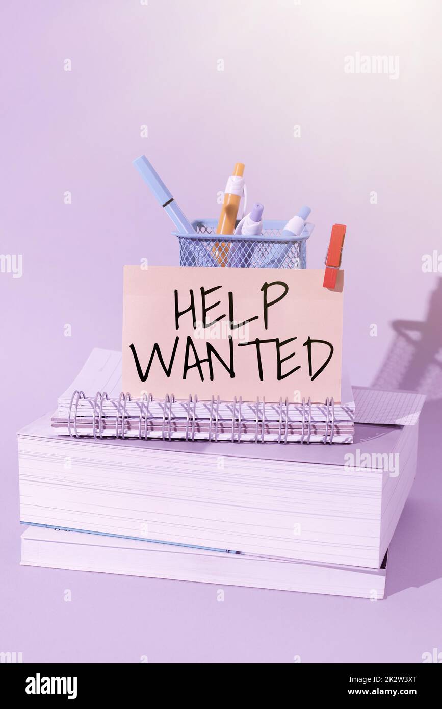 Conceptual display Help Wanted. Conceptual photo advertisement placed ...