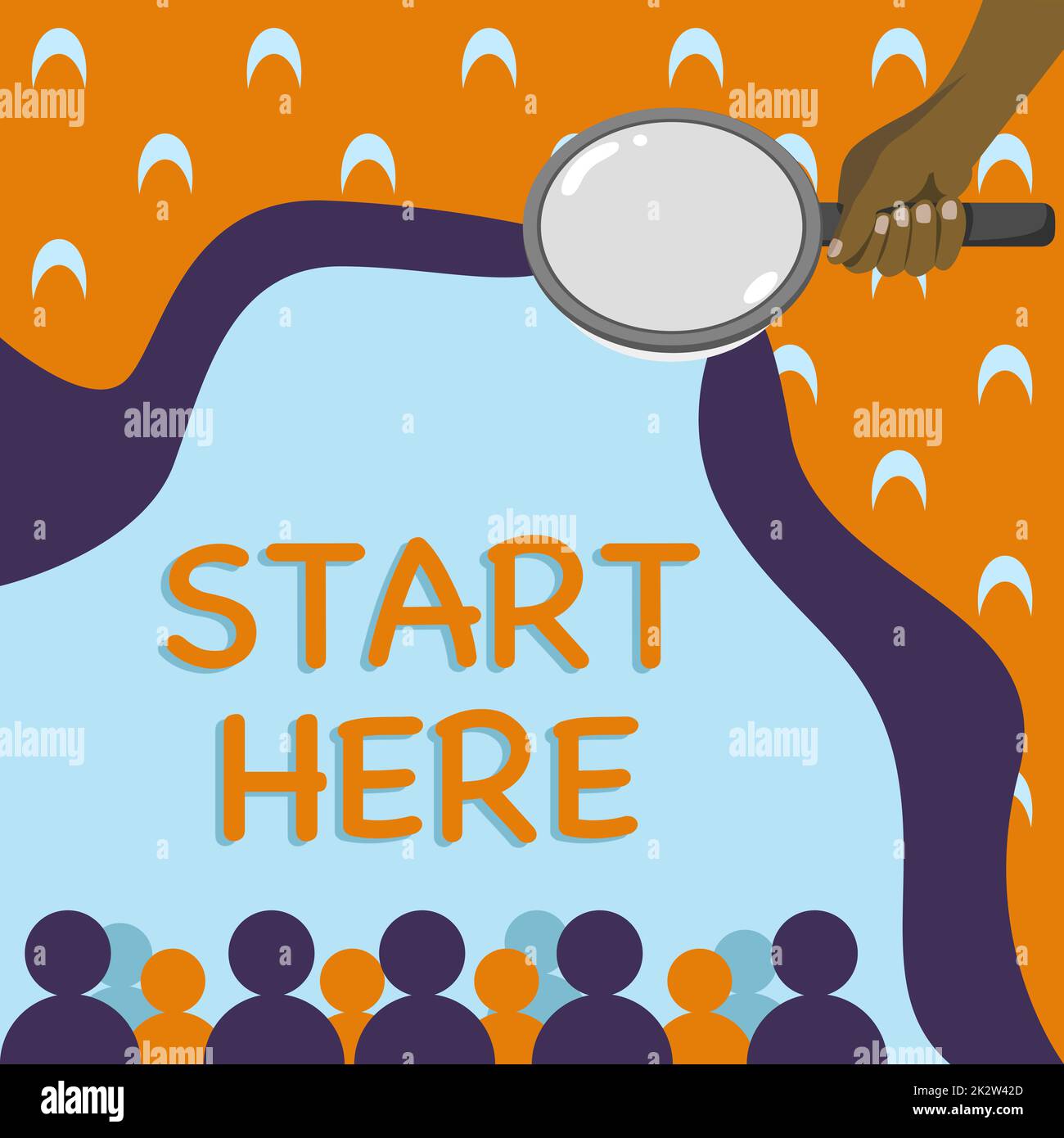 Handwriting text Start Here. Internet Concept telling someone this is ...