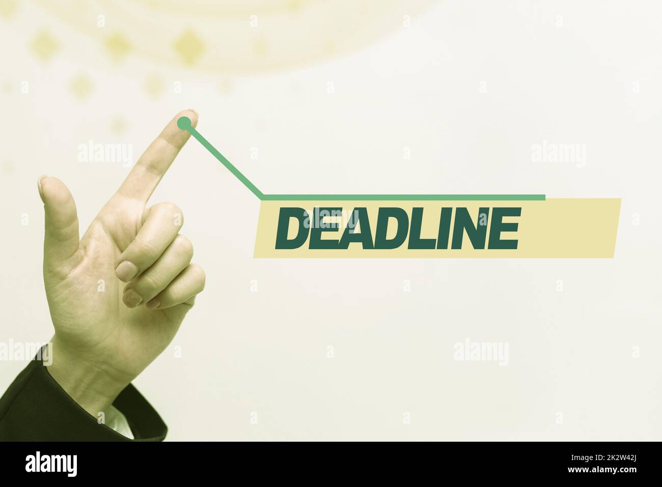 Text caption presenting Deadline. Word for Period of time by which ...