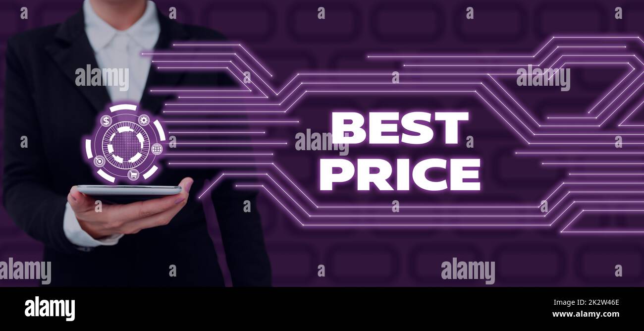 Conceptual display Best Price. Business idea Buyer or seller can obtain ...