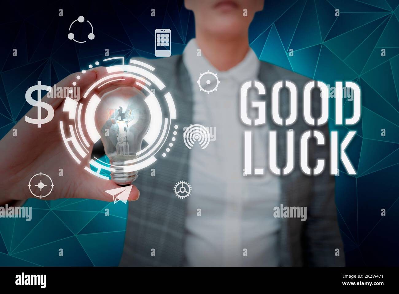Conceptual display Good Luck. Business concept A positive fortune or a ...