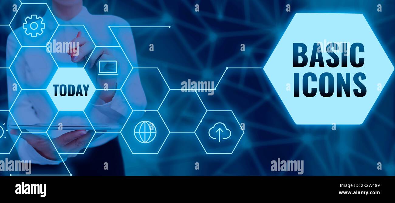 Conceptual display Basic Icons. Business idea pictogram or ideogram ...