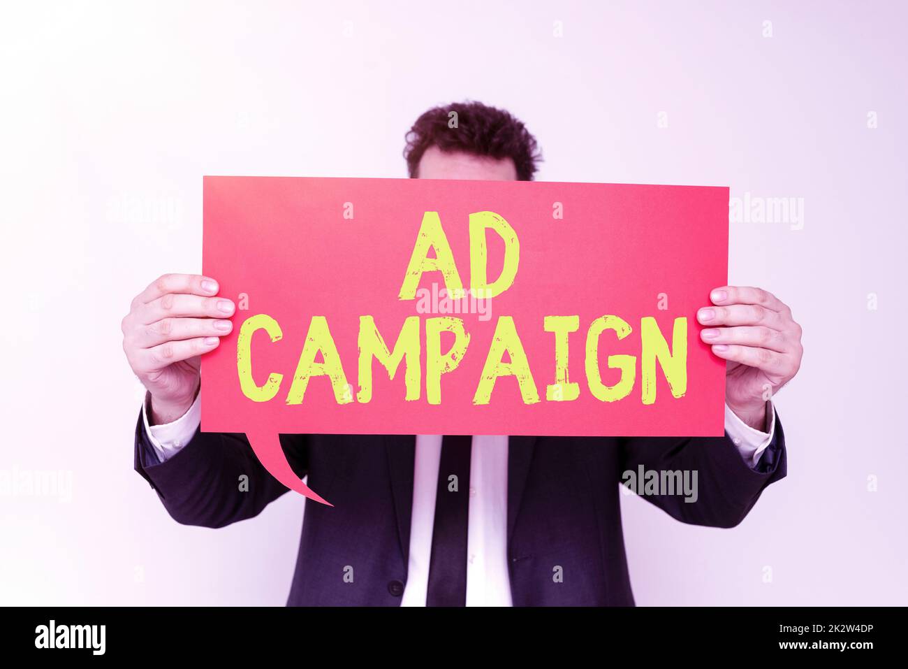 Text caption presenting Ad Campaign. Business idea promotion of ...