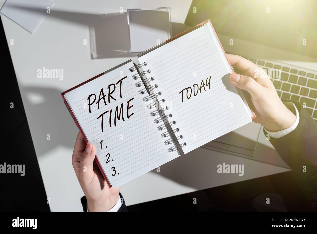 Conceptual caption Part Time. Business concept A work or job that is ...