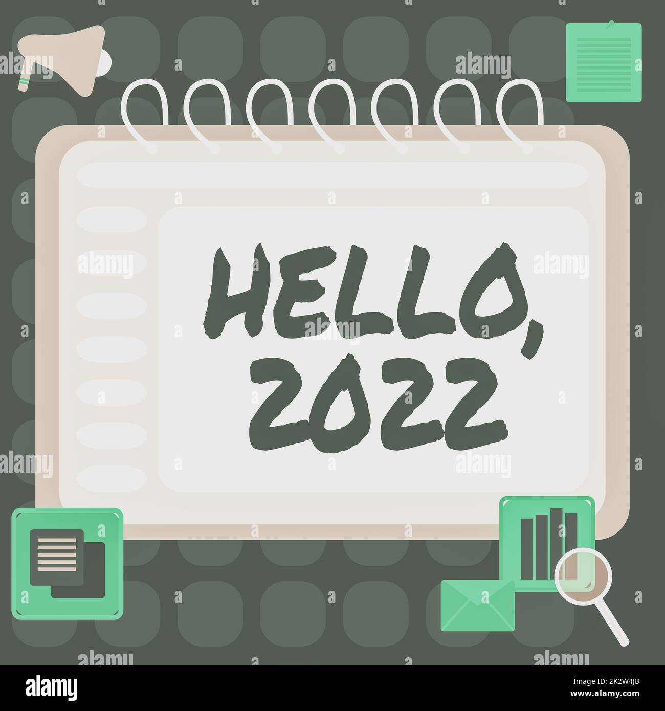 Conceptual display Hello 2022. Word Written on expression or gesture of greeting answering the ...