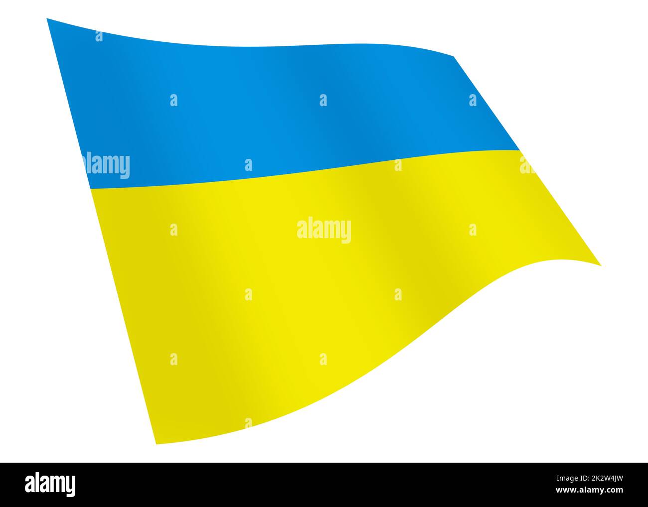 Ukraine waving flag graphic isolated on white with clipping path 3d ...
