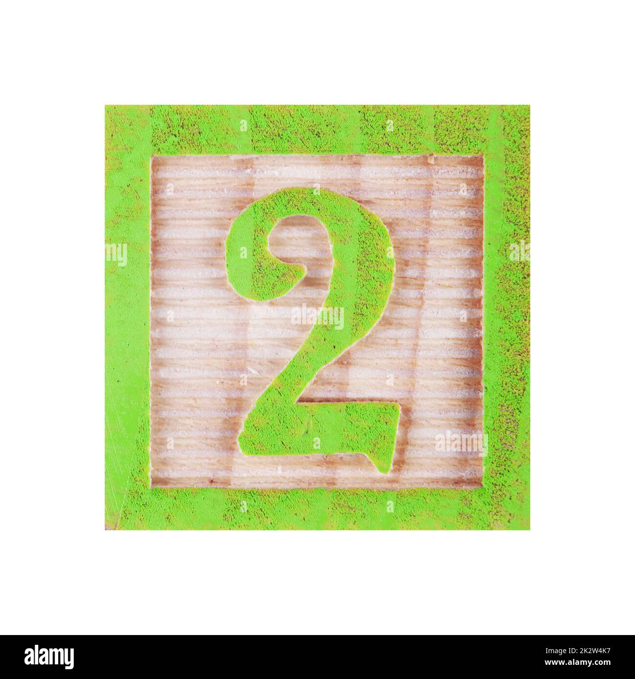 Number 2 two childs wood block on white with clipping path Stock Photo ...