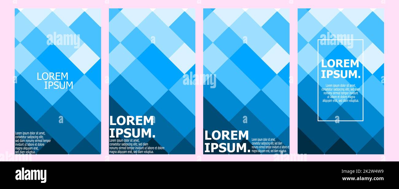 A vibrant blue business card template with a cube design vector set ...