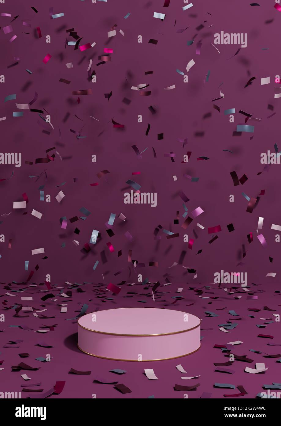 Dark magenta, purple 3D rendering product display pedestal stand ...
