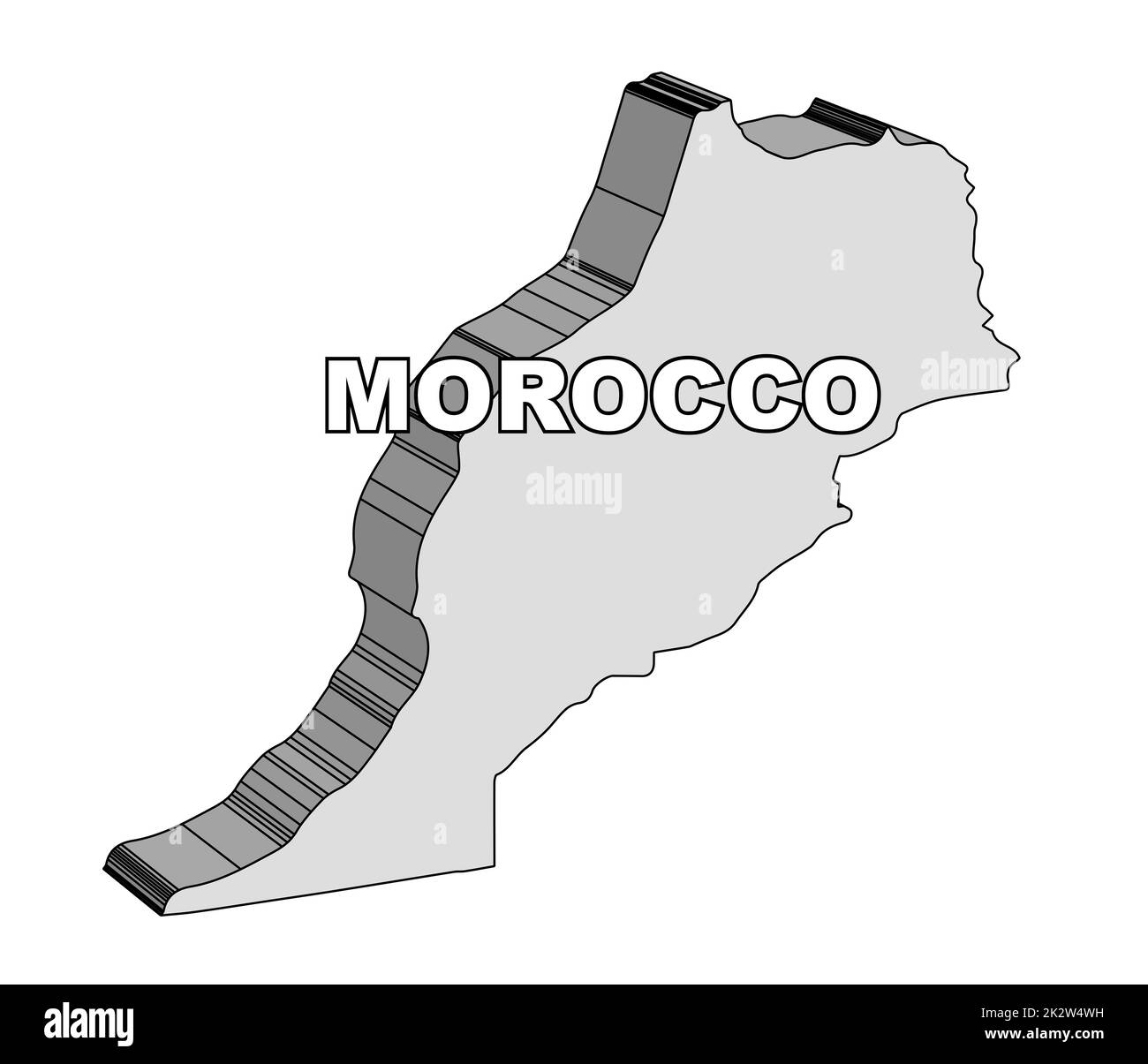 Outline map of morocco Black and White Stock Photos & Images - Alamy