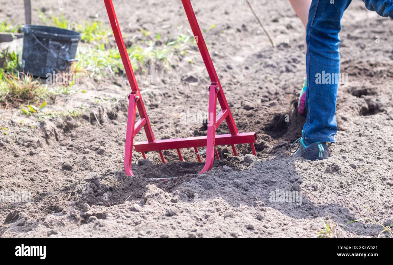 Farmer digging spade hand tool hi-res stock photography and images - Alamy