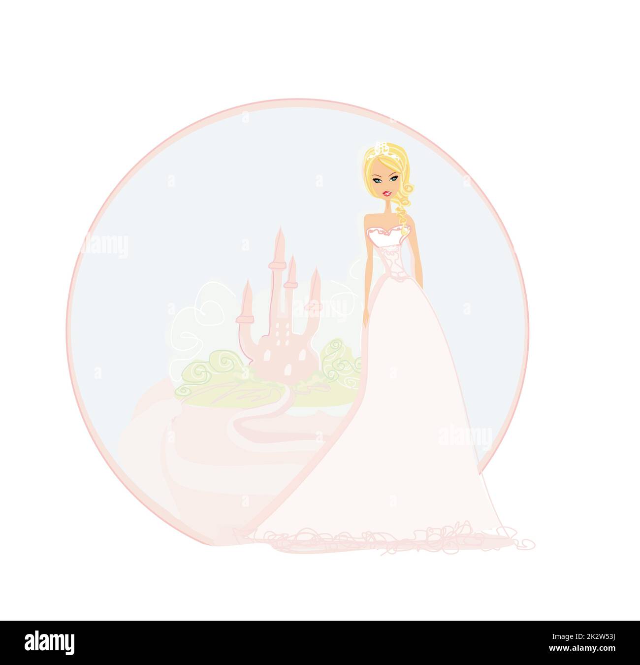 Beautiful young princess in front of her castle Stock Photo - Alamy