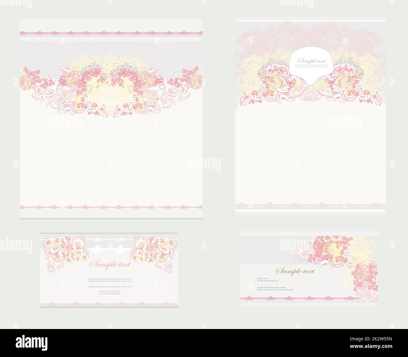 wedding reception card set Stock Photo - Alamy