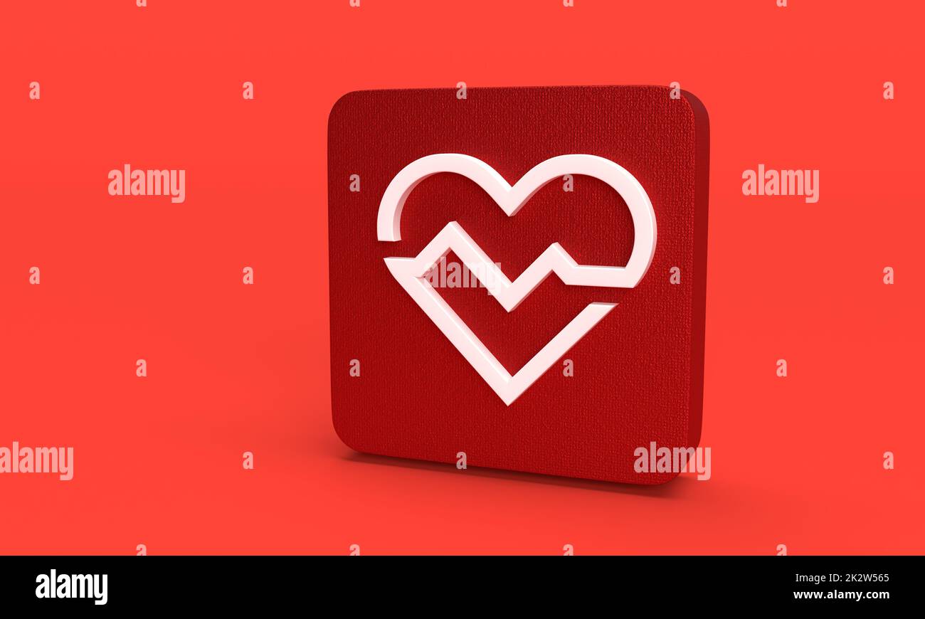 cardiogram symbol with heart line rendering Stock Photo - Alamy