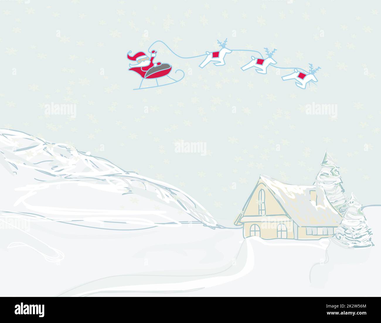 Happy New year card with Santa Claus Stock Photo - Alamy