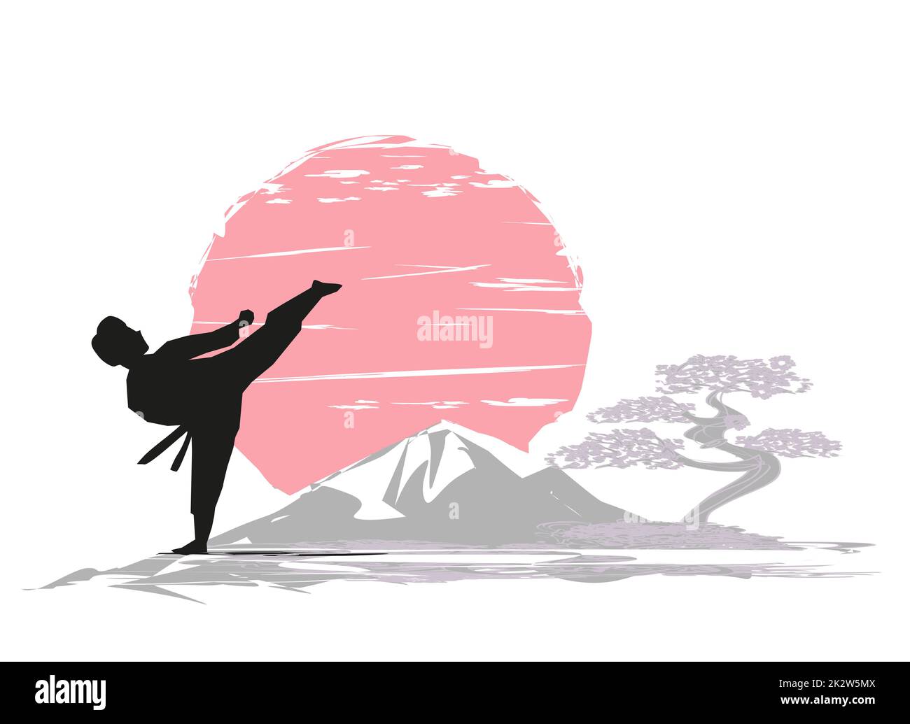 Creative abstract illustration of karate fighter Stock Photo - Alamy