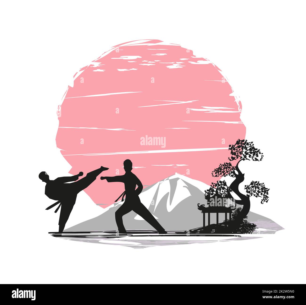 Karate occupations - abstraction card, beautiful landscape Stock Photo ...