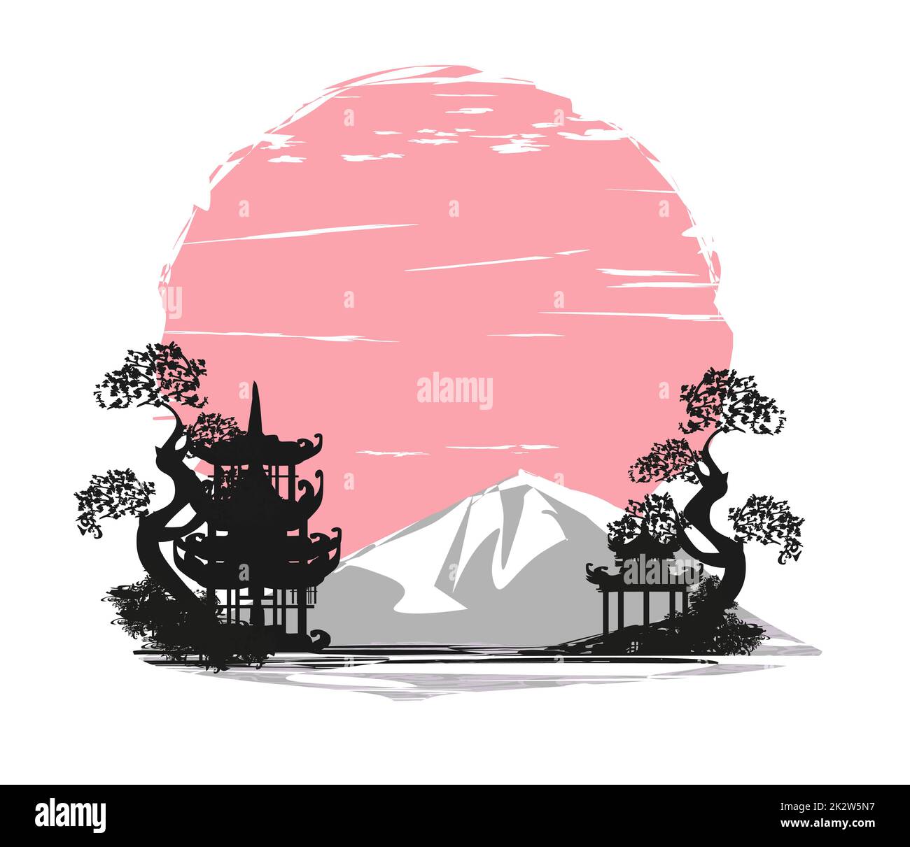 Abstract landscape card Cut Out Stock Images & Pictures - Alamy