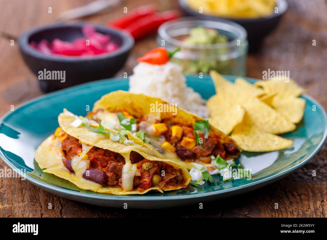 Mexican food beef rice salad hi-res stock photography and images - Alamy