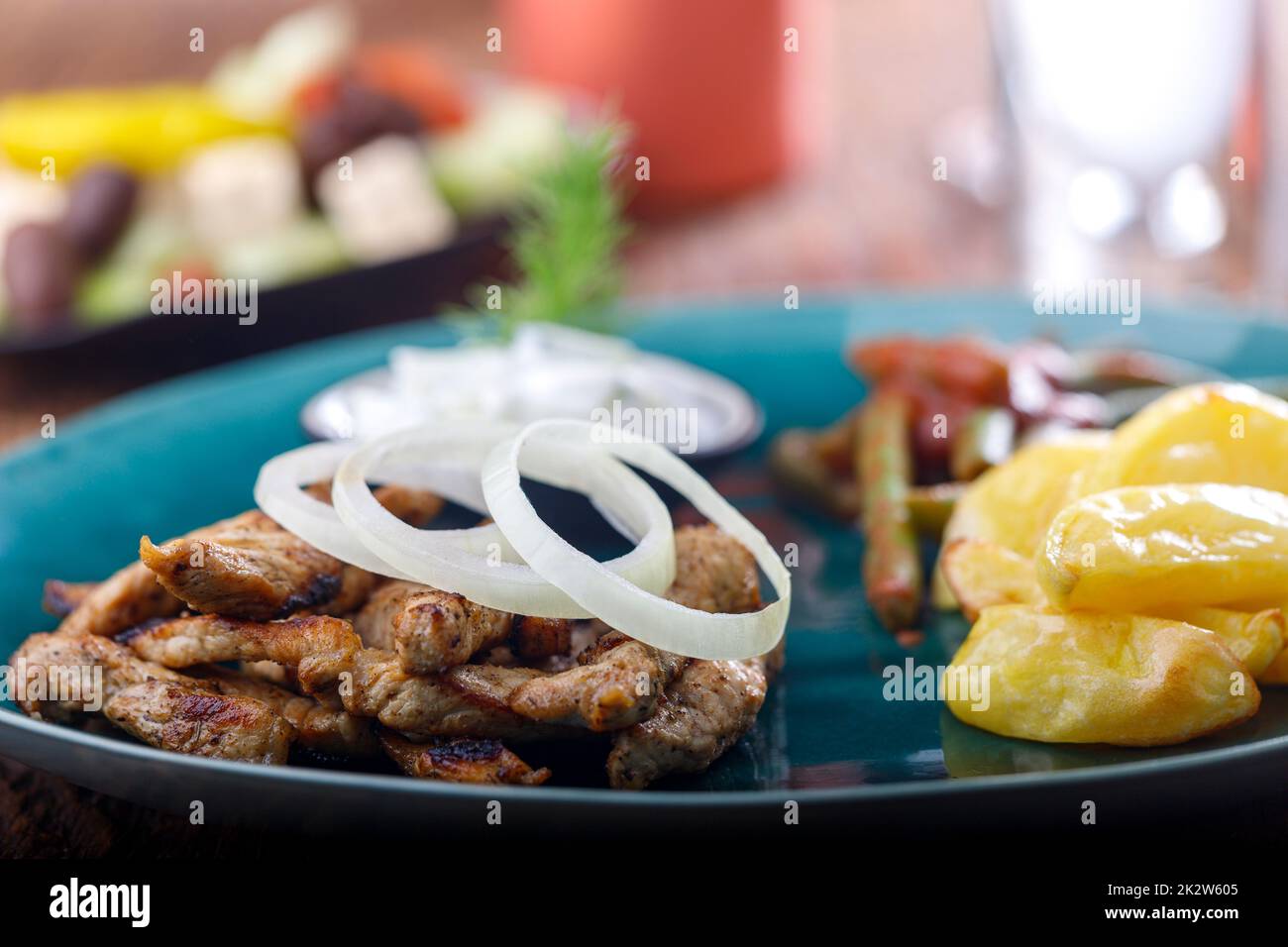 greek gyros with fries Stock Photo - Alamy