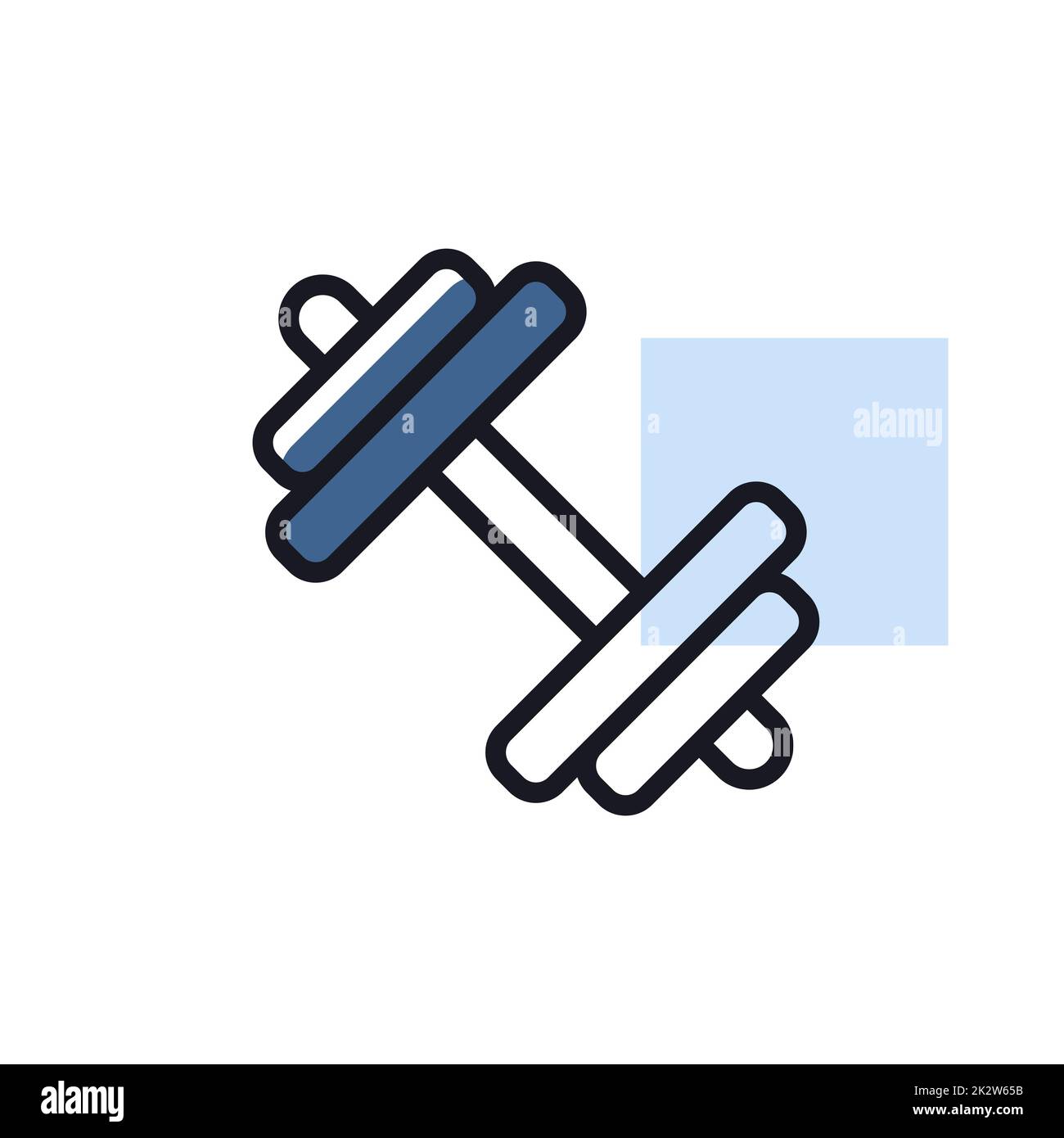 Dumbbell flat vector isolated icon. Sport sign Stock Photo - Alamy