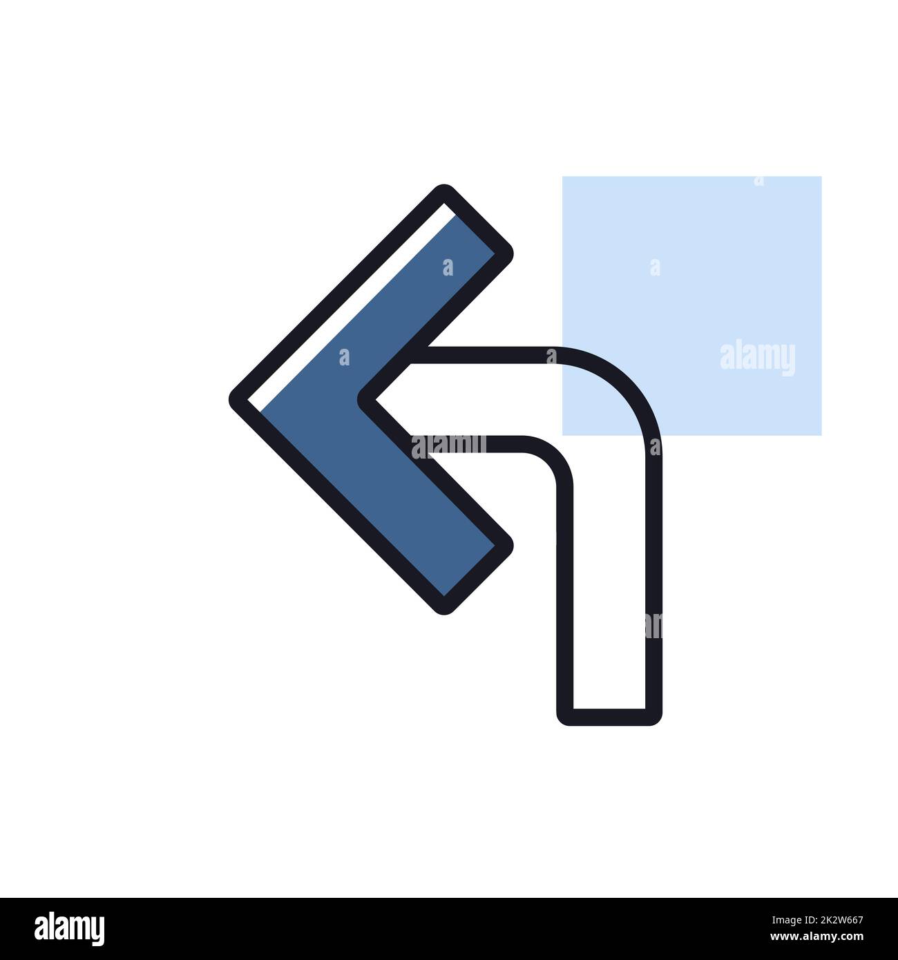 Turn left arrow vector icon. Navigation sign Stock Photo - Alamy
