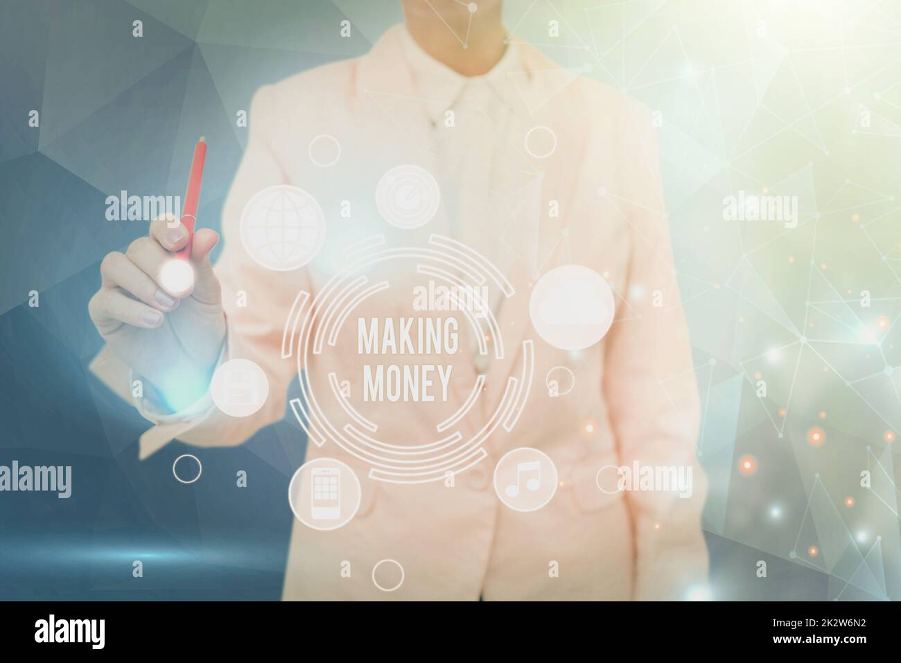 Writing displaying text Making Money. Business concept Giving the ...