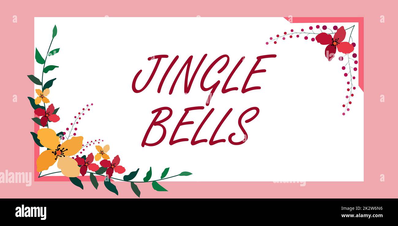 Hand writing sign Jingle Bells. Conceptual photo Most famous ...
