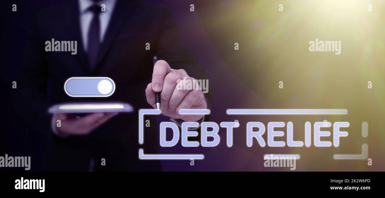 Conceptual display Debt Relief. Internet Concept partial or total ...