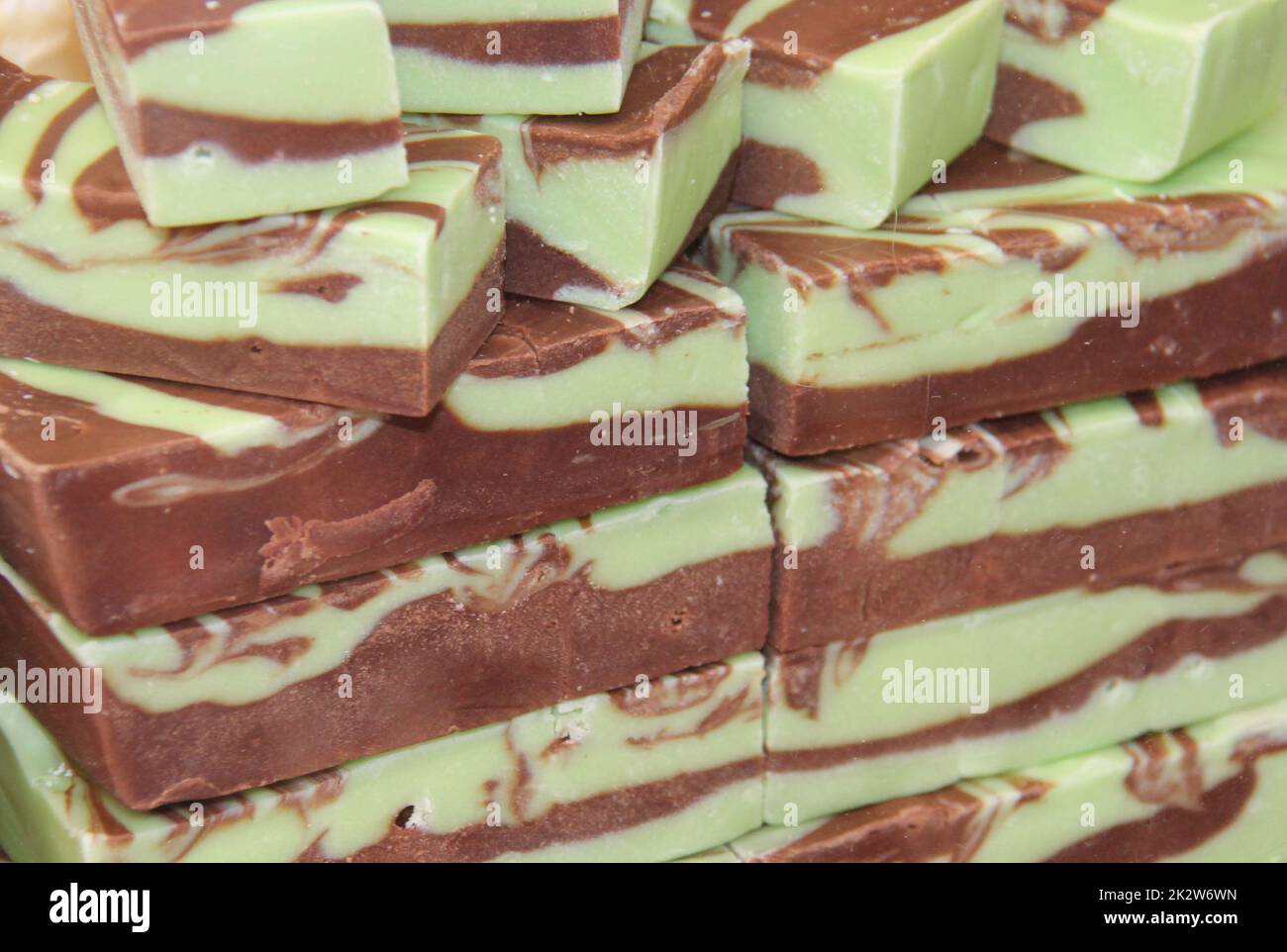 A Display of Mint and Chocolate Sweet Fudge Cake Stock Photo - Alamy