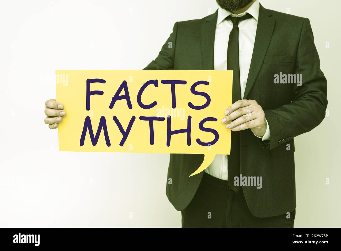 Text sign showing Facts Myths. Business showcase work based on ...