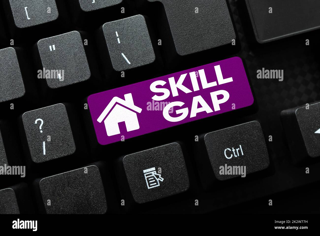 Sign displaying Skill Gap. Business approach Refering to a person s is ...