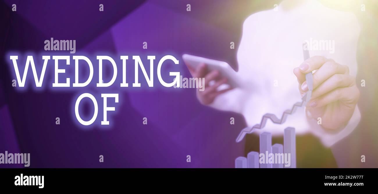 Text sign showing Wedding Of. Word for announcing that man and now as ...