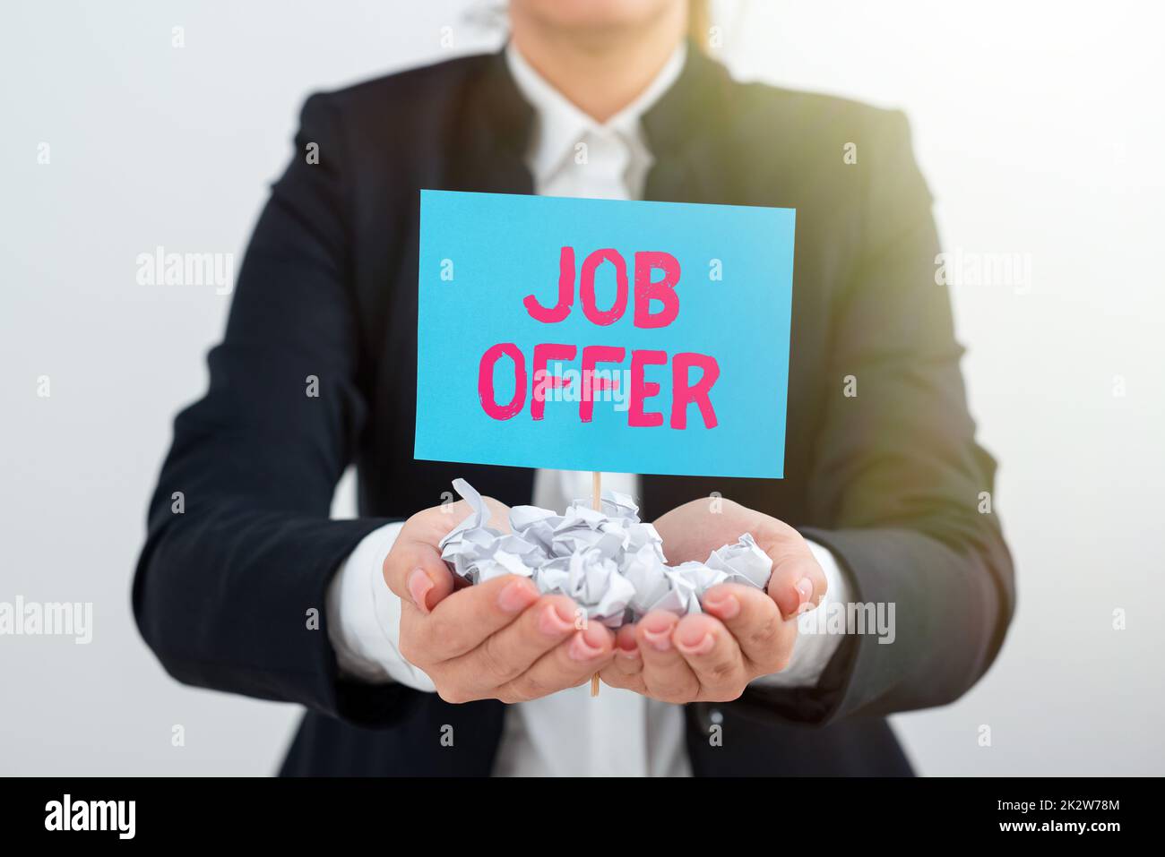 Text sign showing Job Offer. Business approach A peron or company that ...