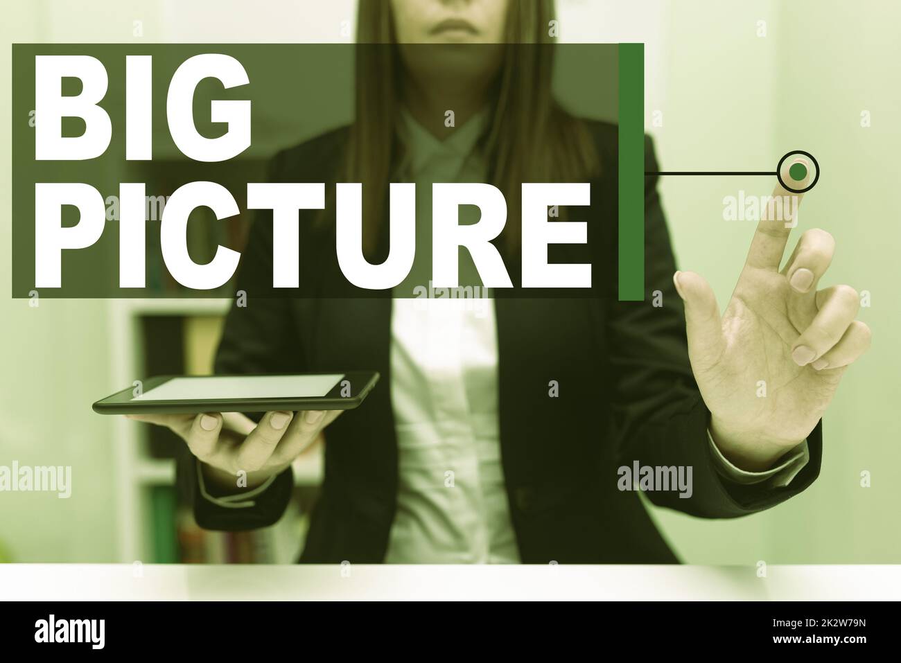 Text caption presenting Big Picture. Concept meaning most important ...