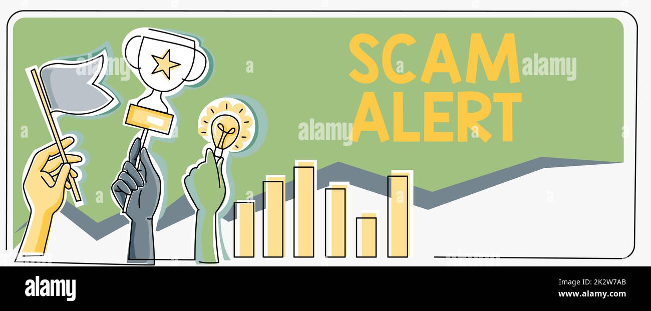 Text showing inspiration Scam Alert. Business overview warning someone ...